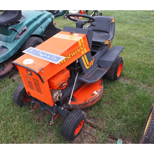 Westwood ride on mower. Key in office
