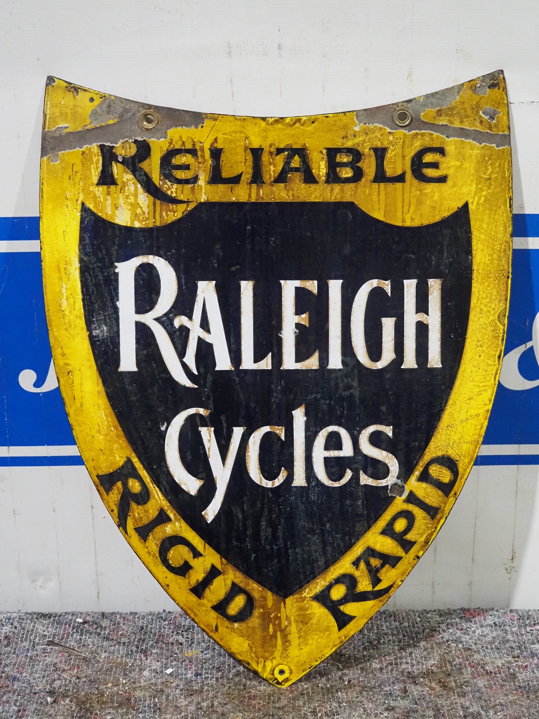 Double sided enamel sign - Raleigh Cycles 24" x 18" max