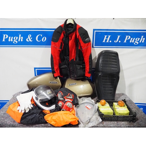 Frank Thomas motorcycle jacket XL, Honda pannier parts, seat ...