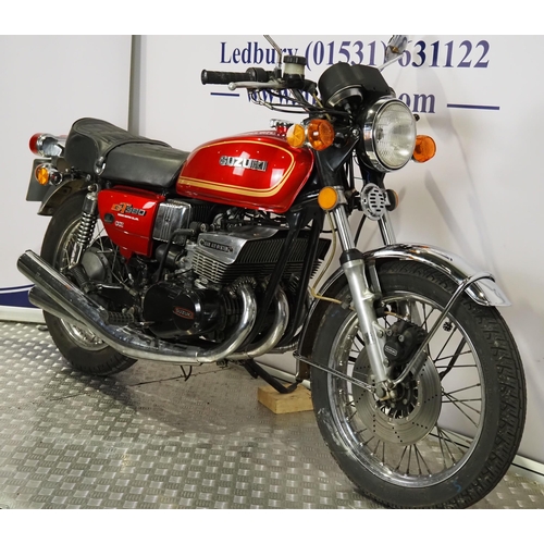 Suzuki GT380 motorcycle. 1977. 371cc Frame No. 76101 Engine No. 74041 ...