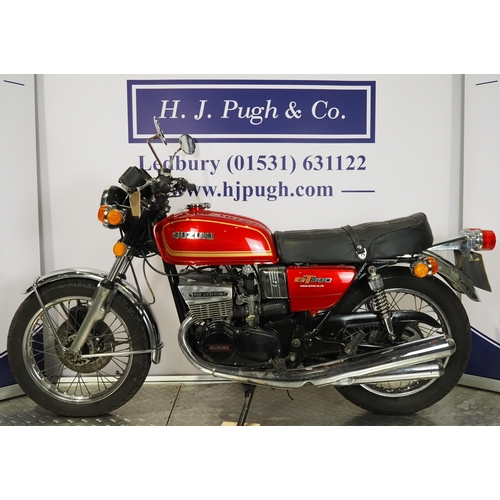 Suzuki GT380 motorcycle. 1977. 371cc Frame No. 76101 Engine No. 74041 ...