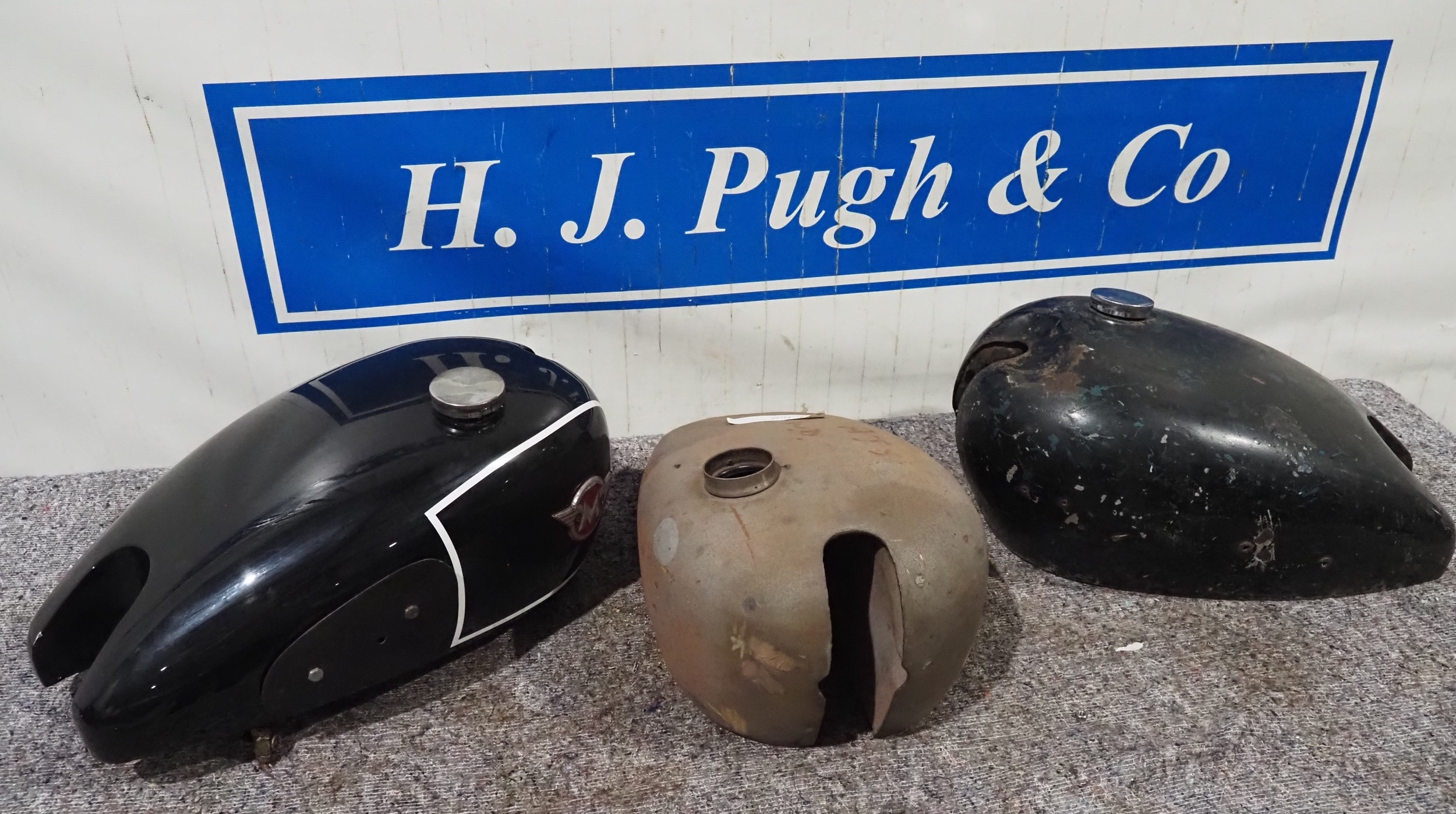 Matchless WD petrol tank and 2 others