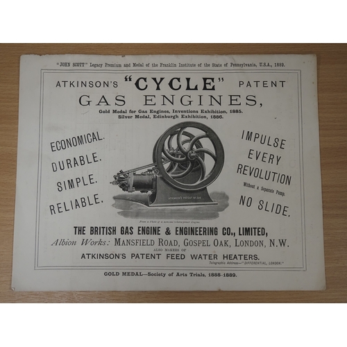 Atkinson "Cycle" Gas Engines catalogue. 1889
