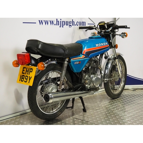 Honda CB100N motorcycle. 1983. 99cc Runs and rides, last ridden on 8th ...