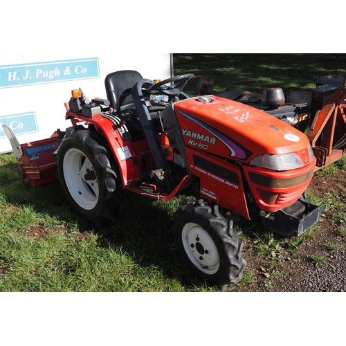Yanmar KE-60 compact tractor with Yanmar RSZ130 tiller. Key in office