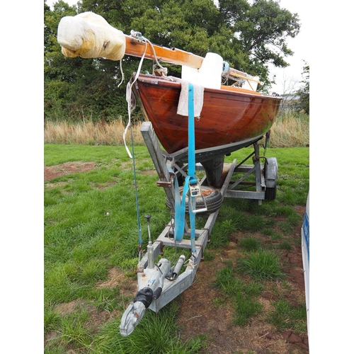 Norwegian BB11 keel class wooden sailing yacht 20ft. Boom, sails and ...