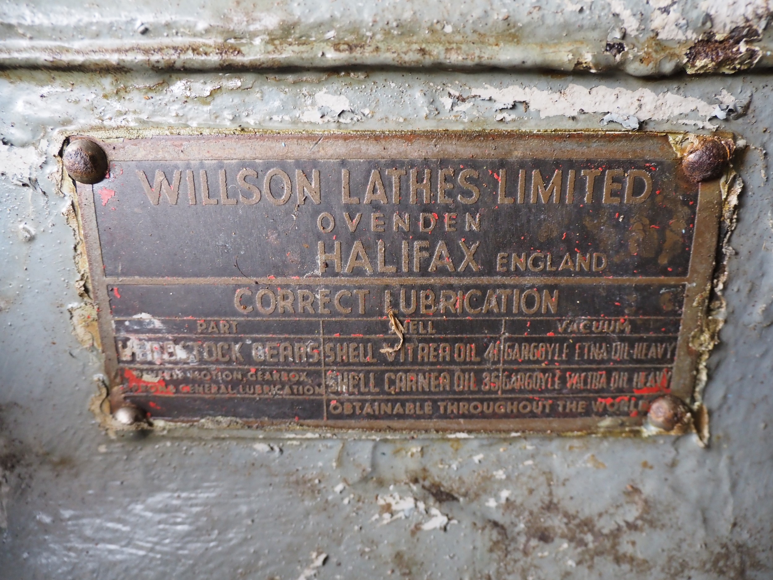 Wilson lathe, fitted with The Taylor multi disc clutch. Single phase