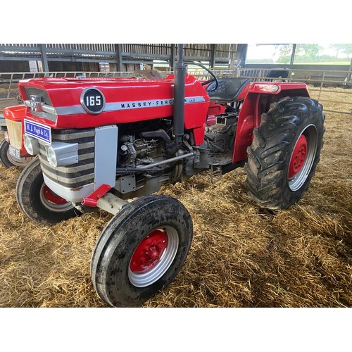 Massey Ferguson 165 tractor. Vendor states V5 available. Key in office