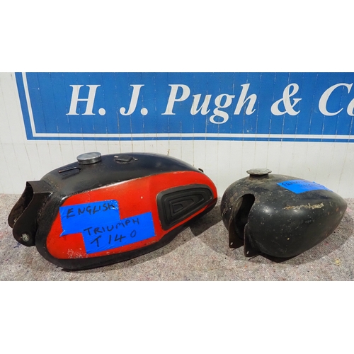 Triumph T140 and Francis Barnett Kestrel fuel tanks