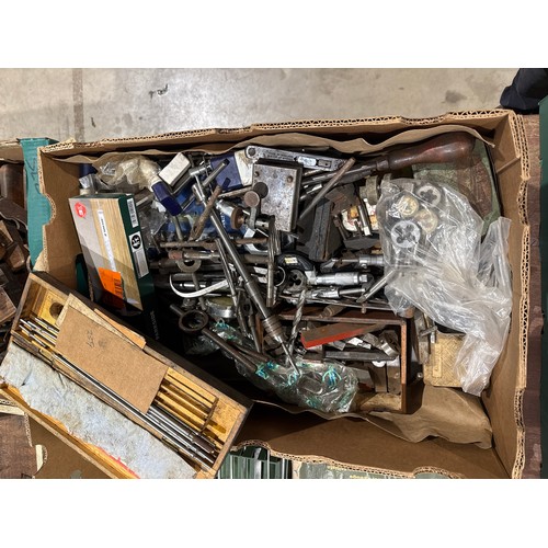 Assorted engineering hand tools, lathes etc.