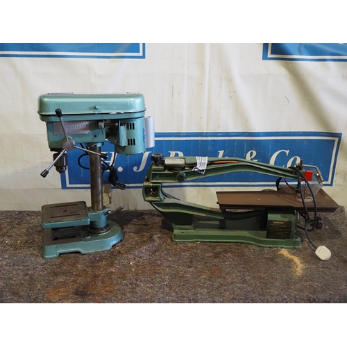 Pillar drill and 22" scroll saw