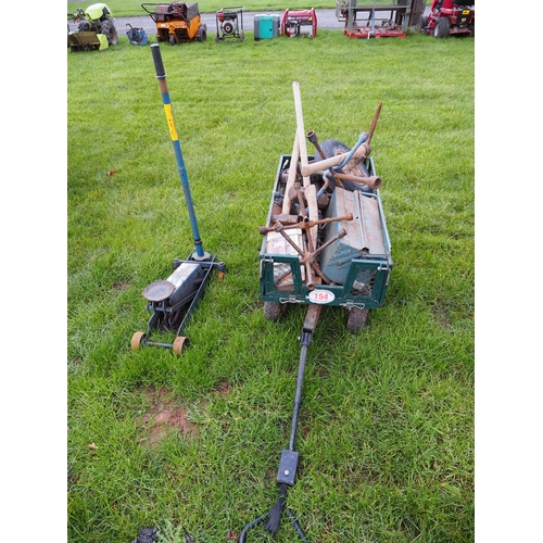 Trolley of hand tools and 2000kg Weber trolley jack