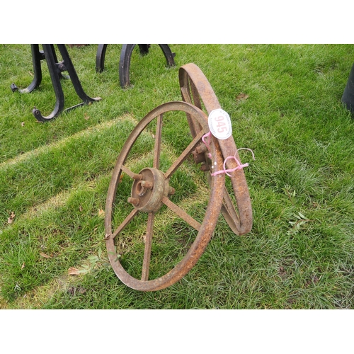 Pair of cast iron wheels