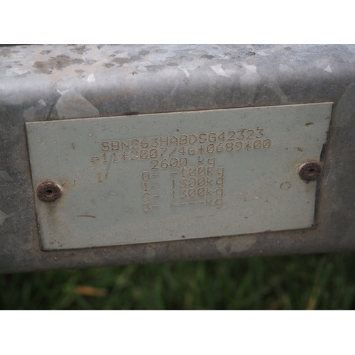 Bateson 10ft drop side caged tipping trailer. Needs a new battery