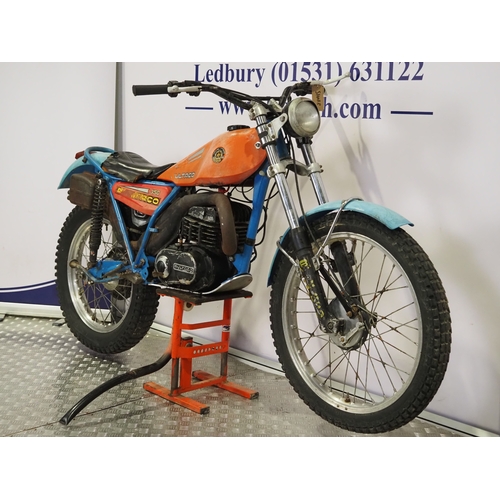 Bultaco Sherpa T350 trials bike. 1976 Runs but will require recommissioning as it had been part of p