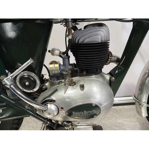 Francis Barnett Falcon motorcycle. 1960. 250cc Frame No. BBC14797 ...
