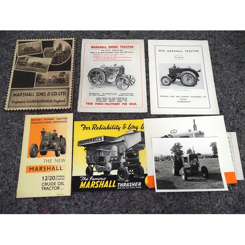 Assorted Marshall brochures to include 'New Marshall Tractor' April ...