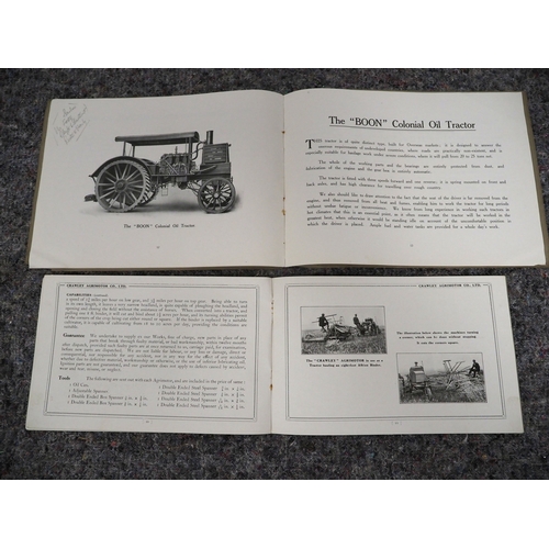 Crawley Agrimotor CO. LTD booklet and The '"Boon" Motor Tractor booklet