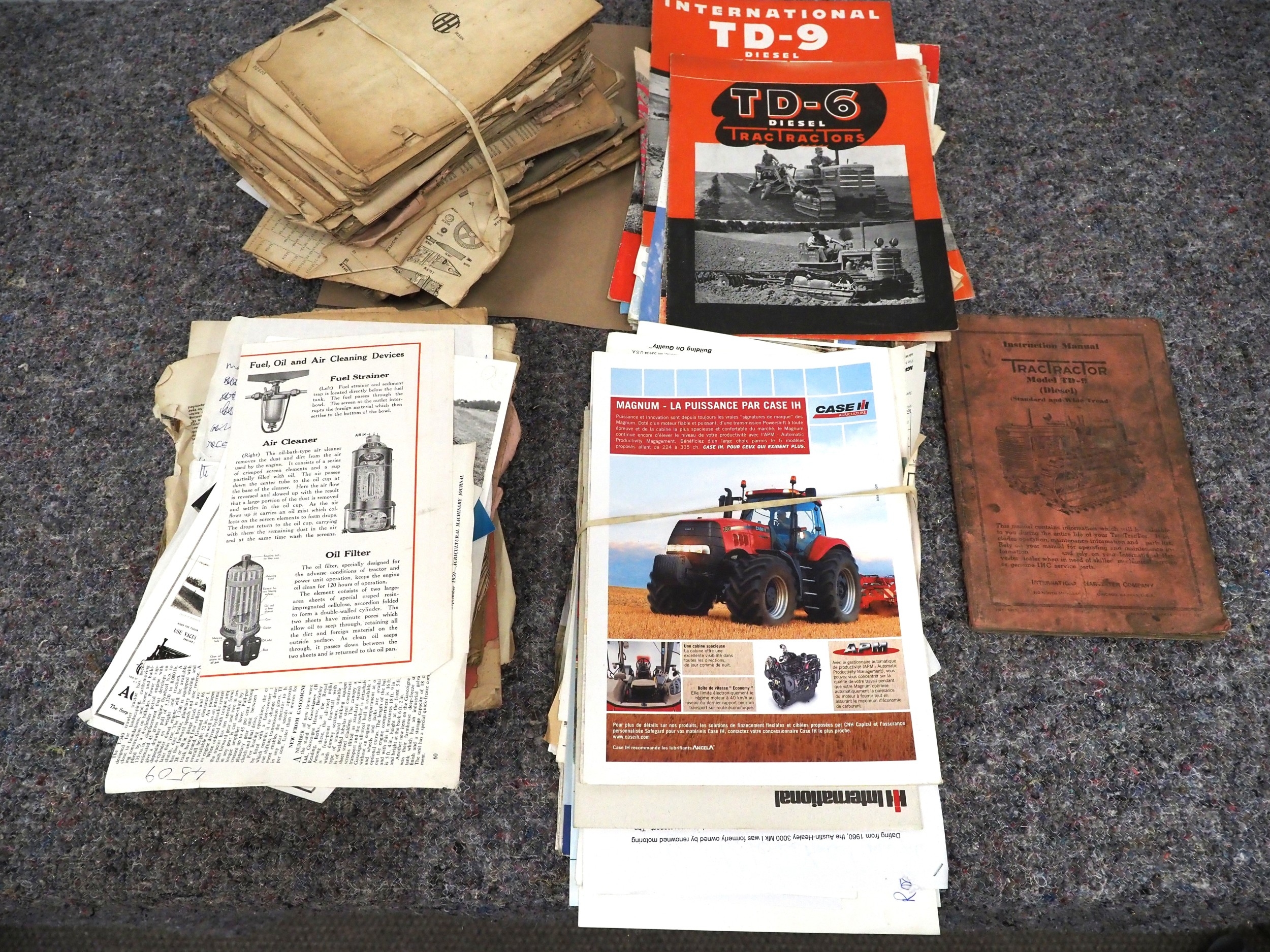 Assorted Case and International Harvester literature to include model ...