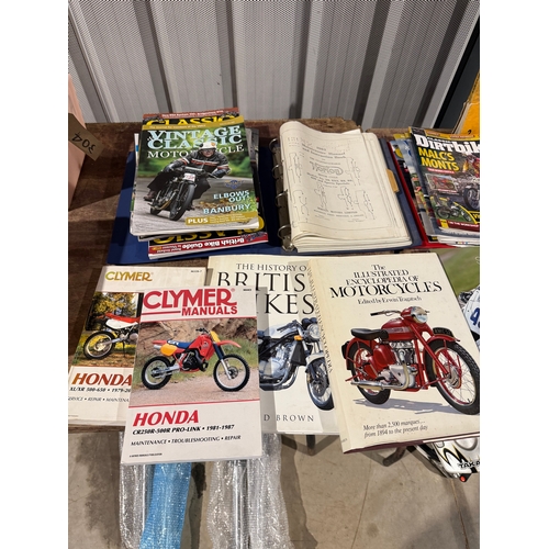 Motorcycle hardback books, magazines and manuals