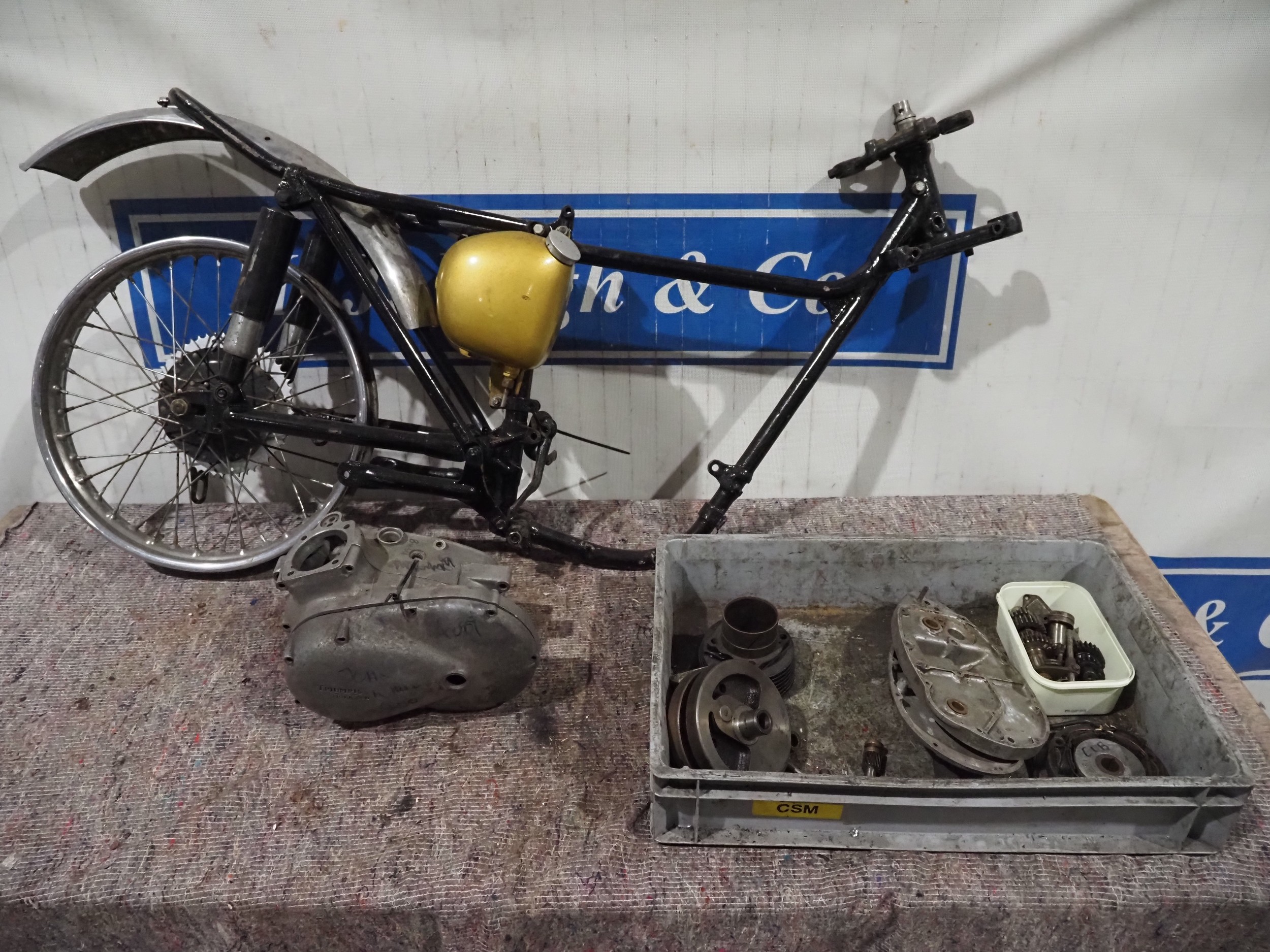 Triumph Tiger Cub project. 1960 Sports cub frame with heavy weight ...