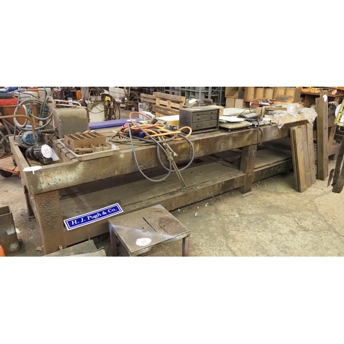 Heavy duty ex planer bed work bench with Record 34 vice 4.2m x 1m x 0.83m