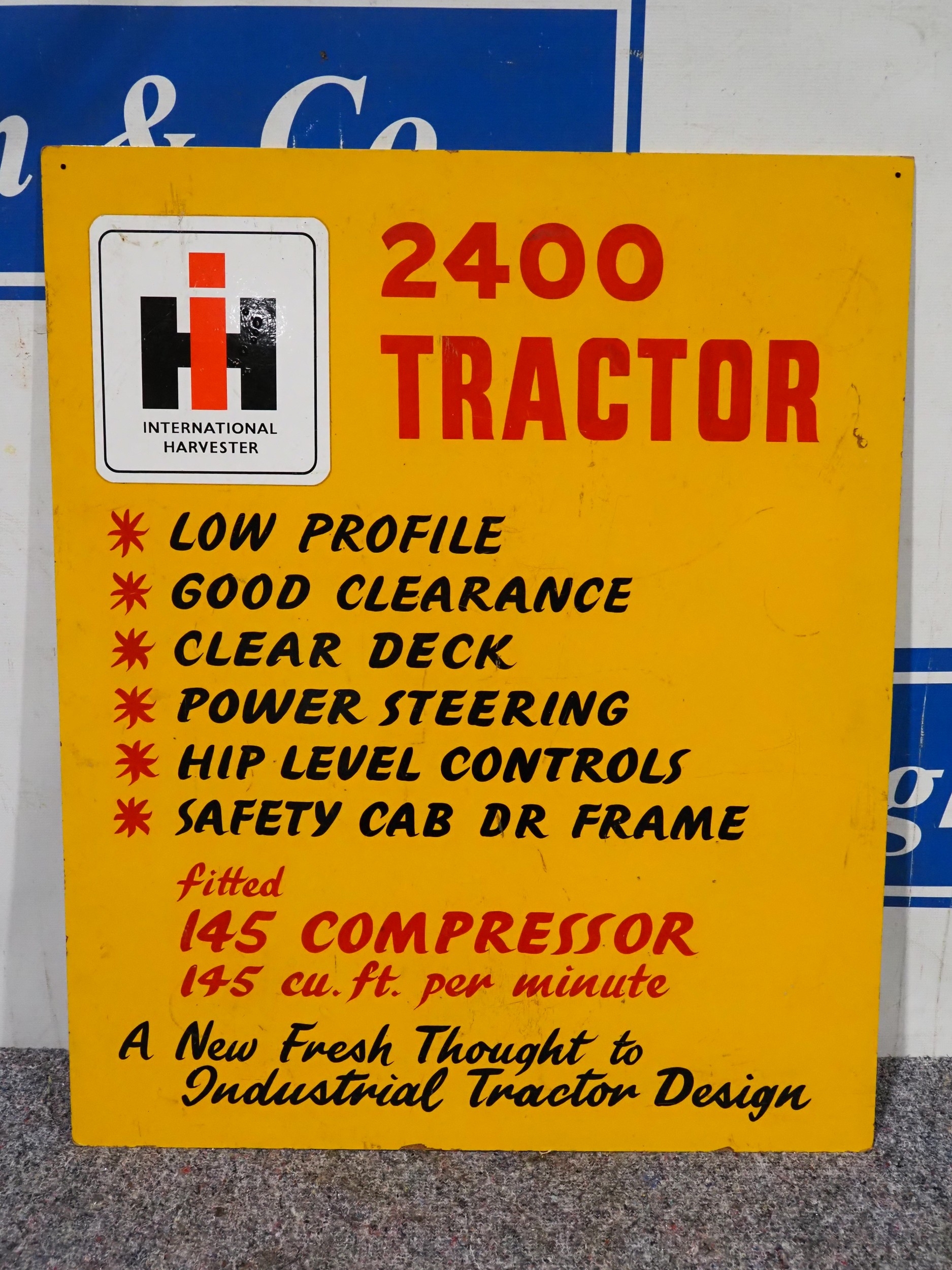 Wooden sign - International Harvester 2400 tractor dealership 36" x 30"
