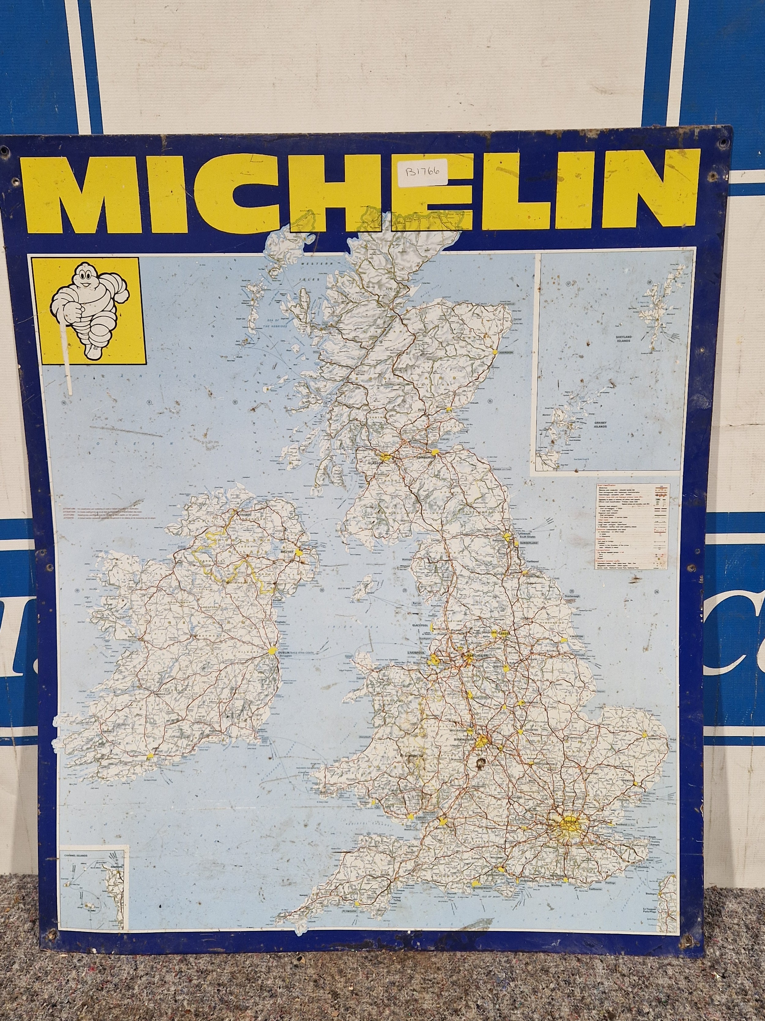 Tin sign - Michelin map of Great Britain 34" x 28"