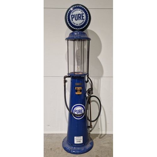 Pure Oil Company petrol pump display model with reproduction Pure Oil globe