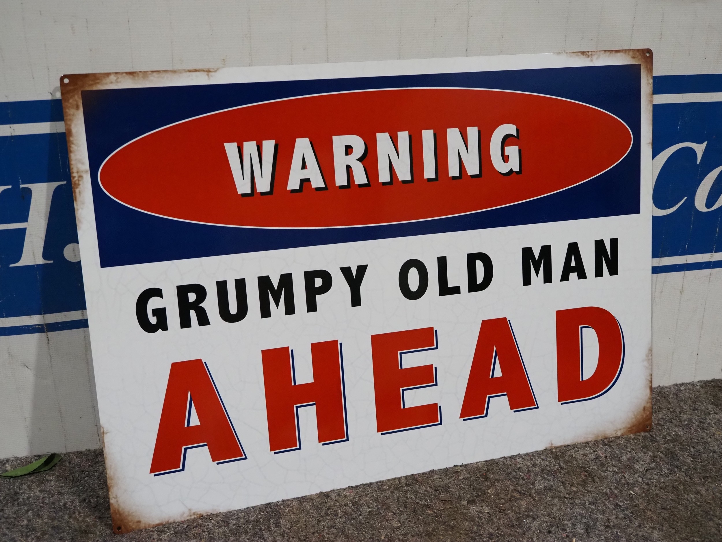 Modern tin sign - Grumpy old man 28" x 20"
