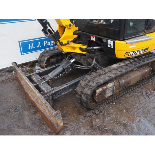 JCB 8026 mini digger. 2017. Key in office