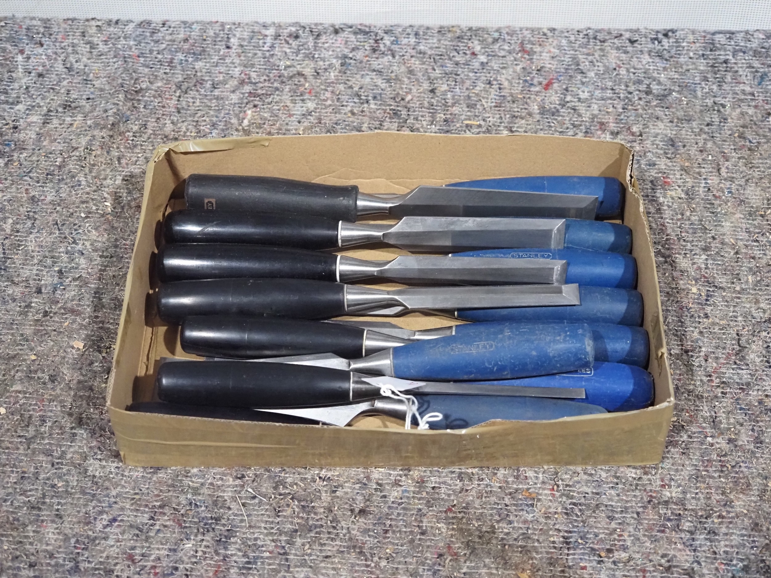 Stanley bevel edge chisels, 2 sets ¼ to 1½