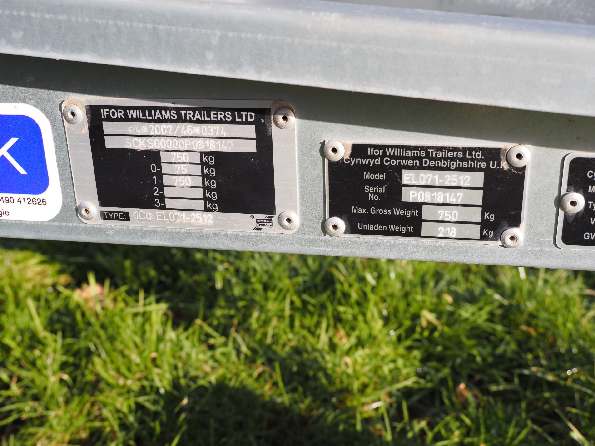 Ifor Williams EL071 8 x 4ft drop side trailer with mesh sides. NOS