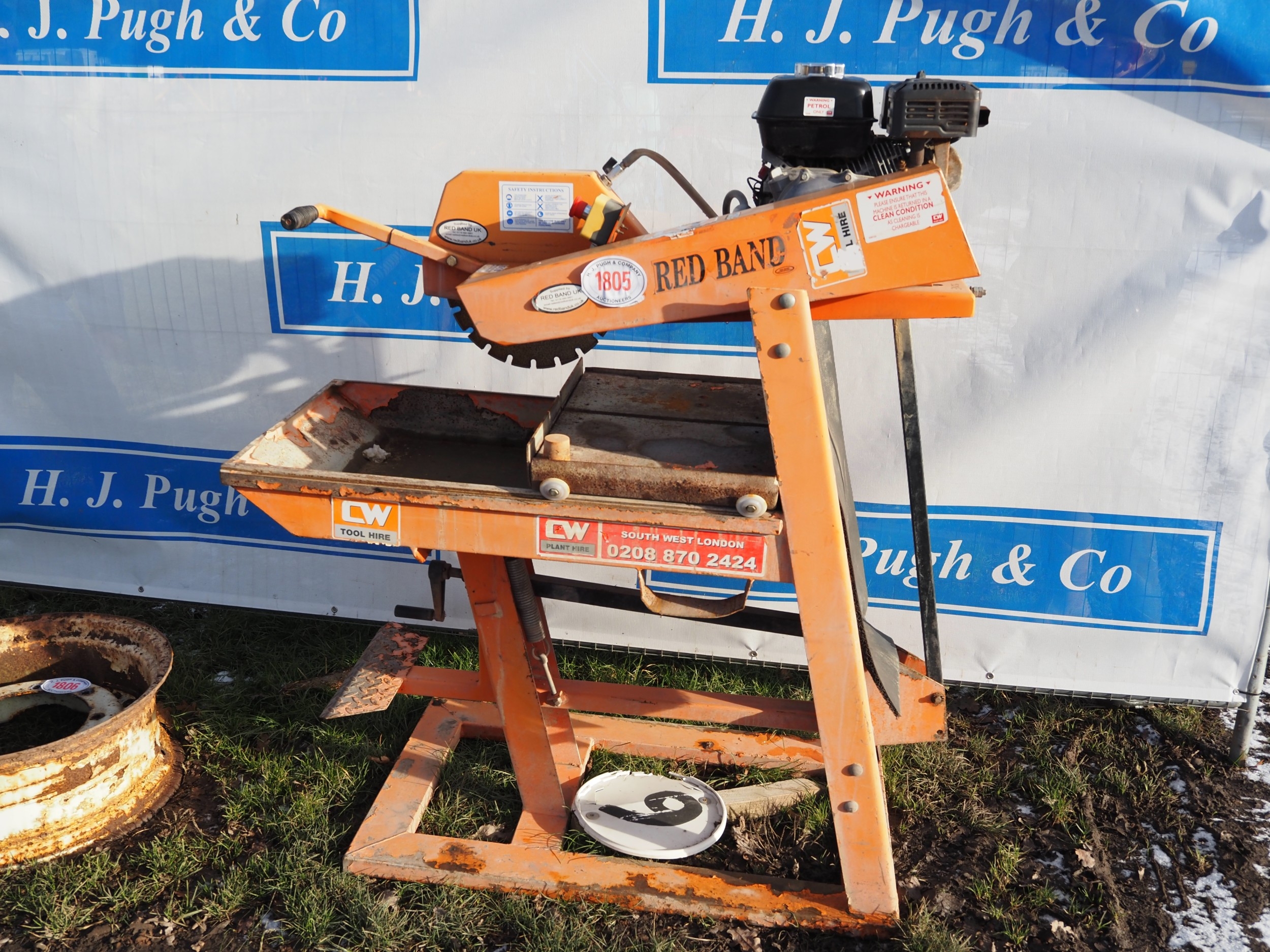 Red Band stone saw, petrol engine