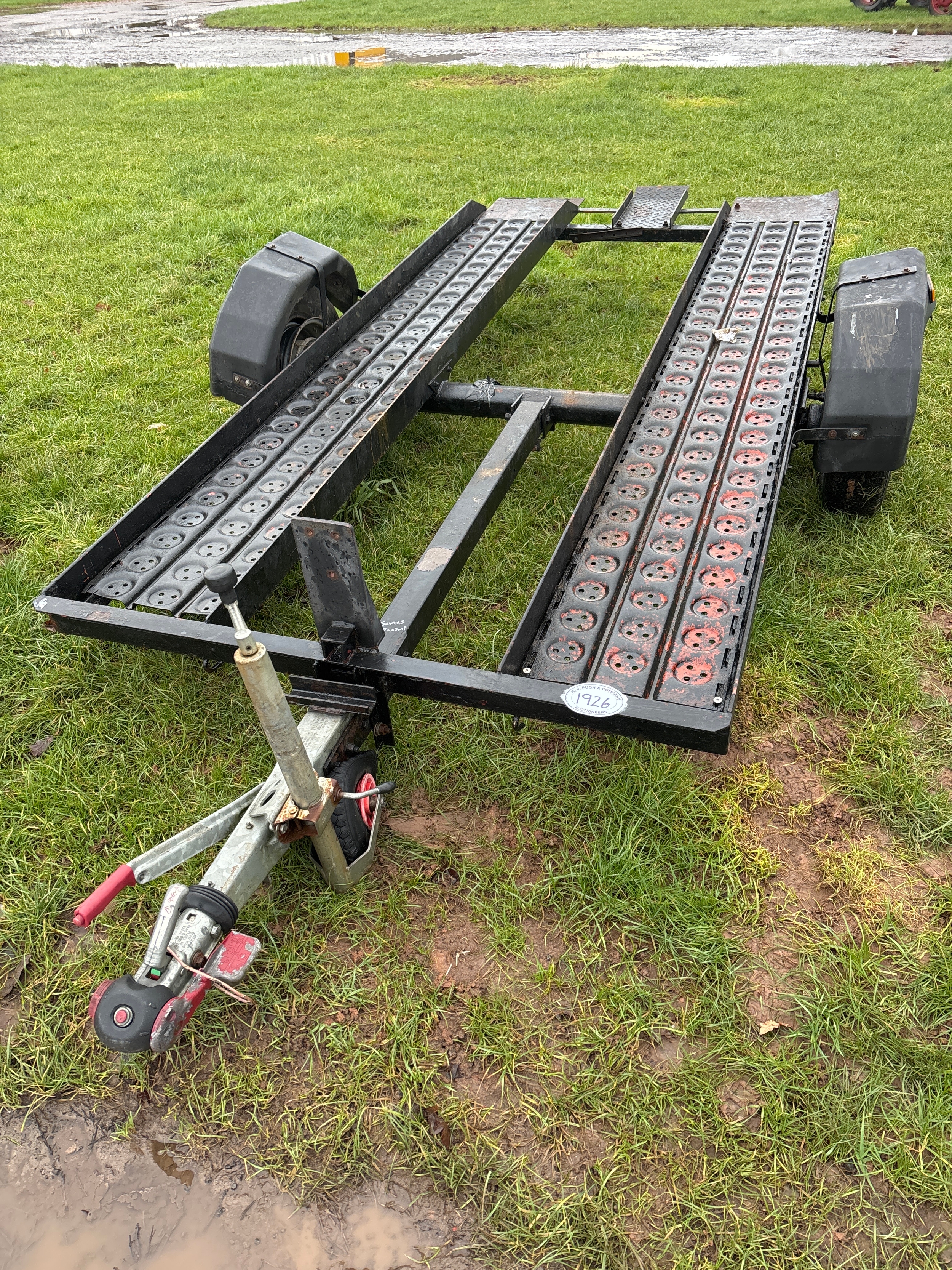 Single axle car transporter trailer