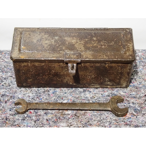 Ferguson toolbox and Ferguson EN18 plough spanner