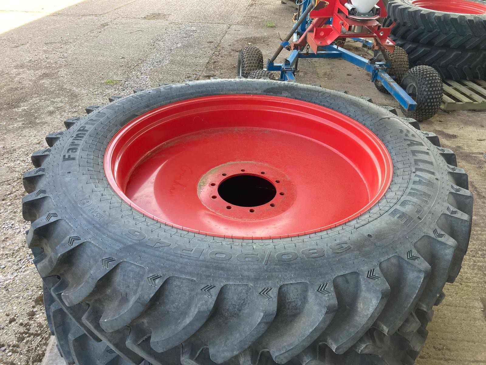 Alliance Farm pro radial 380/90 R46 rear tyres off a trailed sprayer