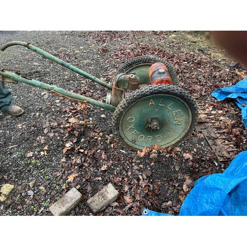 Allen Oxford mower, 2 wheel towed seat and Mayfair rotavator parts