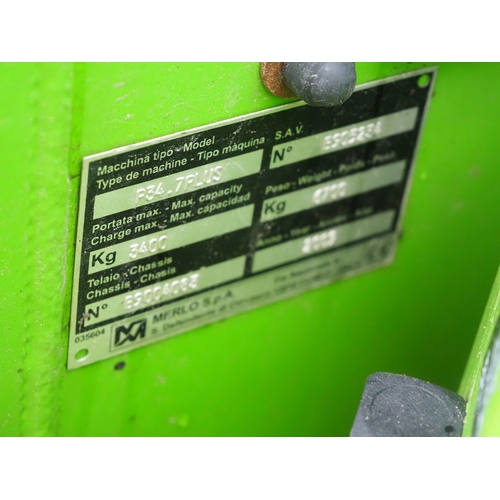 Merlo P34-7 Plus Turbo Farmer telehandler. Showing 7647 hours. Reg ...