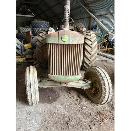 John Deere Model R tractor. Donkey engine running and main engine has ...