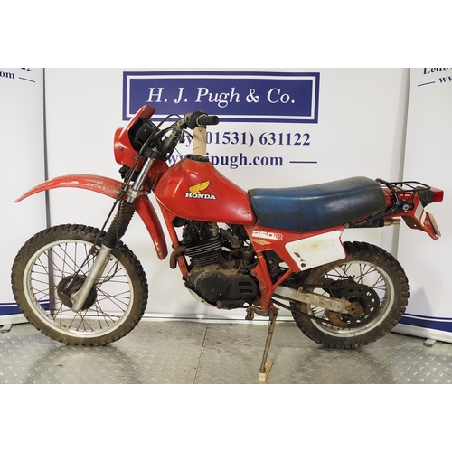Honda XL250R motorcycle. 1982. 249cc Frame No. MD03-5003334 Engine No ...