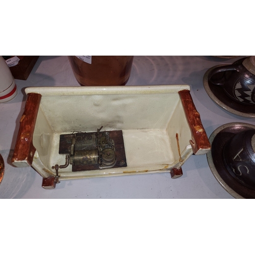 China Crown Devon Music Box With John Peel Decoration. A/F