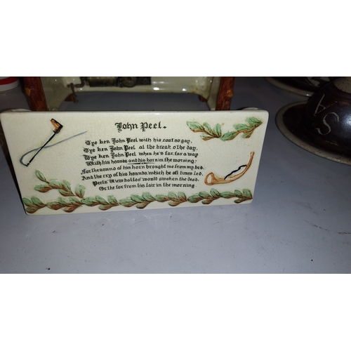 China Crown Devon Music Box With John Peel Decoration. A/F