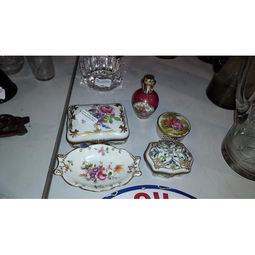 3 Limoges Trinket Pots Plus Limoges Scent Bottle And Royal Crown Derby ...
