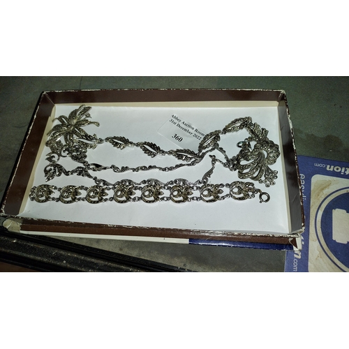 Job Lot 1930s Marcasite Jewellery Including Necklace, 2 Bracelets And 2 ...
