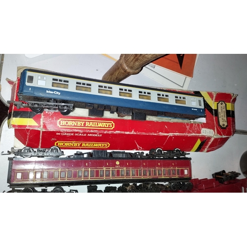 Hornby GWR Coach In Box, 2 Triang Carriages And Wagon, Hornby Carriage ...