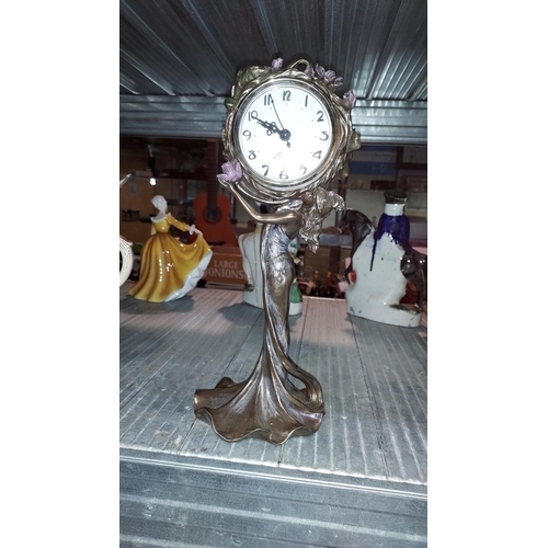 Veronese Art Nouveau Style Lady Clock