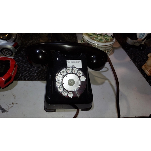 Black Vintage Dial Up Telephone By Kellogg Converted