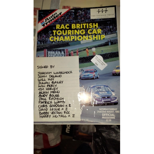 Multi Signed 1993 Btcc British Touring Car Championship Programme Including John Cleland, Alain Menu