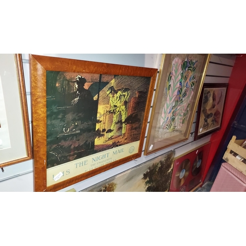 Framed L.M.S The Night Mail Poster - The Enginemen By Sir William Orpen ...